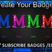 Letter M Twitch Sub Badges, Letter M Twitch Emotes/ Letter M Badges for ...