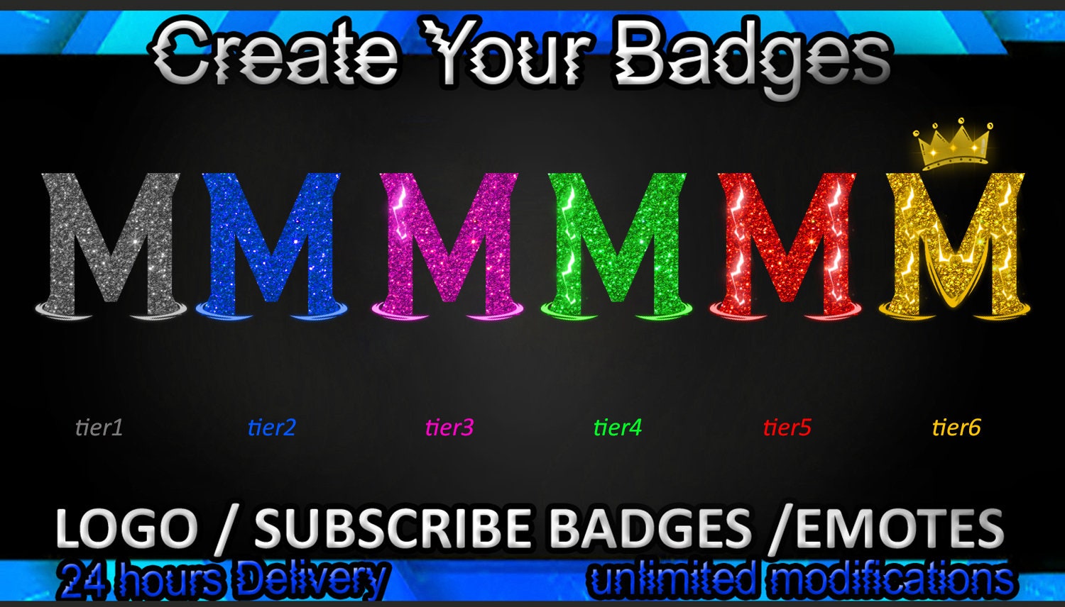 Letter M Twitch Sub Badges, Letter M Twitch Emotes/ Letter M Badges for ...