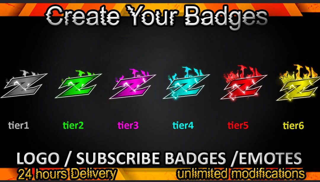 Letter Z Twitch Sub Badges, Letter Z Twitch Emotes/ Letter Z Badges for ...