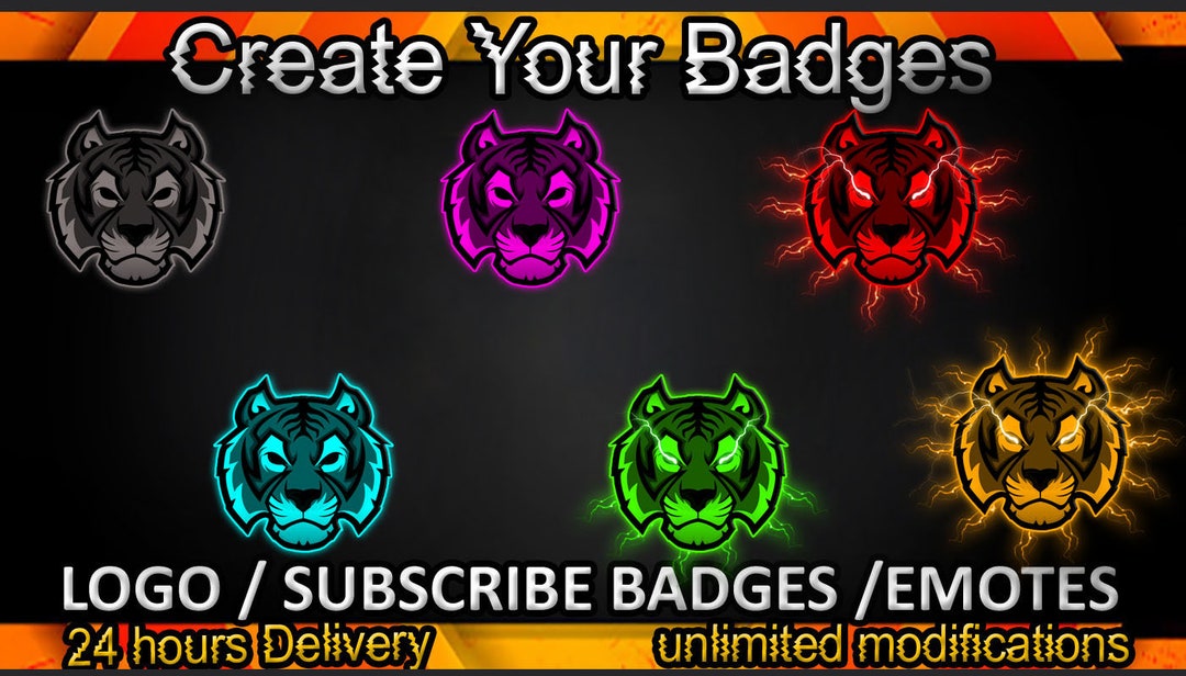 Tiger Twitch Sub Badges / Tiger Twitch Emotes / Tiger Badges for ...