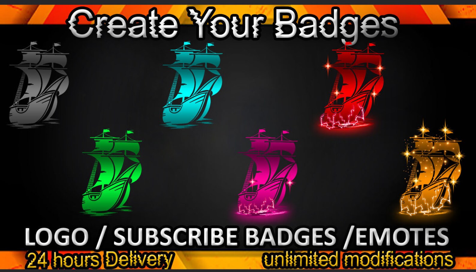 Ship Twitch Sub Badges / Ship Twitch Emotes / Ship Badges for - Etsy