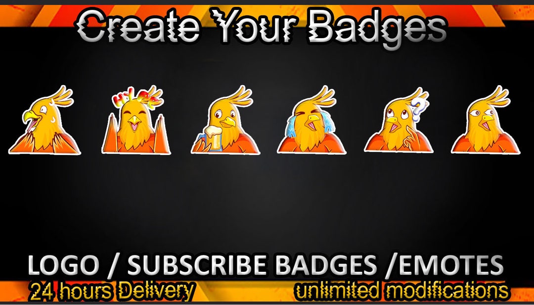 Phoenix Twitch Sub Badges, Phoenix Twitch Emotes/ Phoenix Badges for ...
