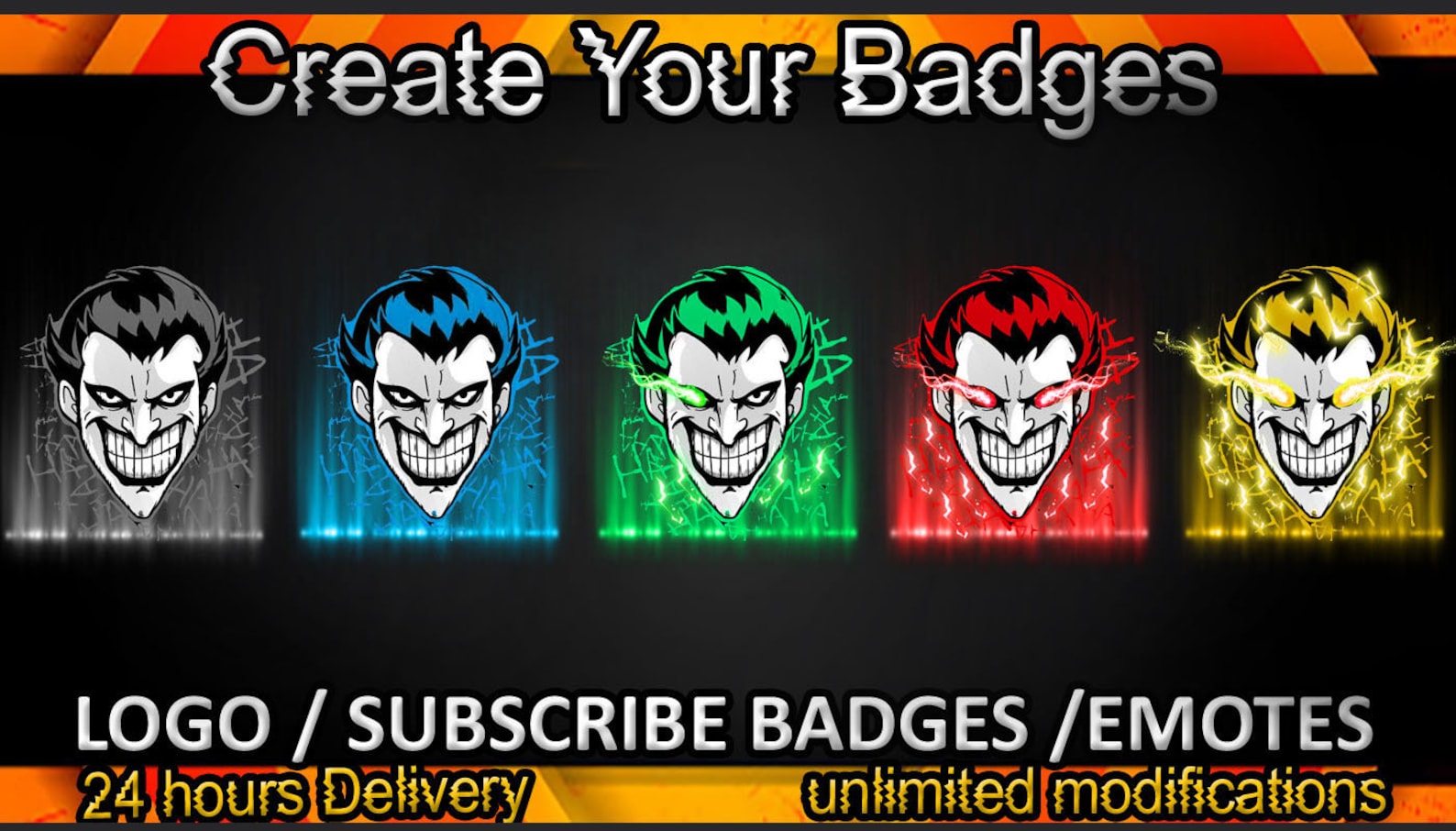 Joker Twitch Sub Badges / Joker Twitch Emotes / Joker Badges for ...