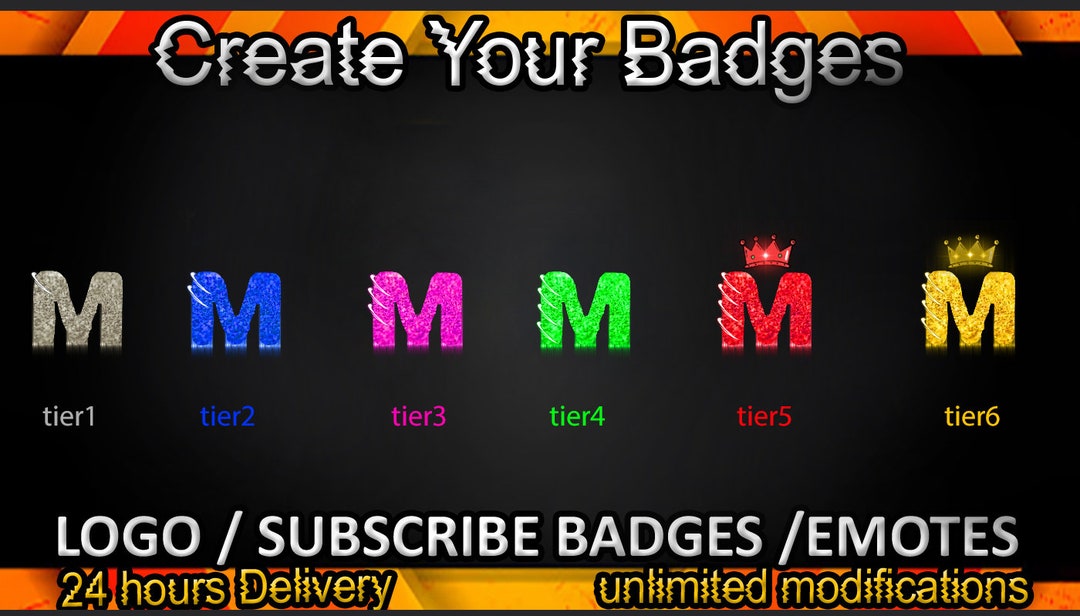 Letter M Twitch Sub Badges, Letter M Twitch Emotes/ Letter M Badges for ...