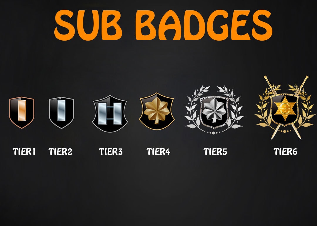 Ranks Twitch Sub Badges,ranks Twitch Emotes/ Ranks Badges for Streamers ...