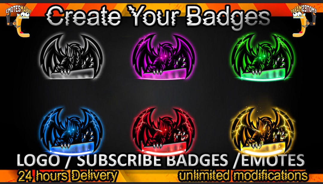 Dragon Twitch Sub Badges, Dragon Twitch Emotes/ Dragon Badges for ...