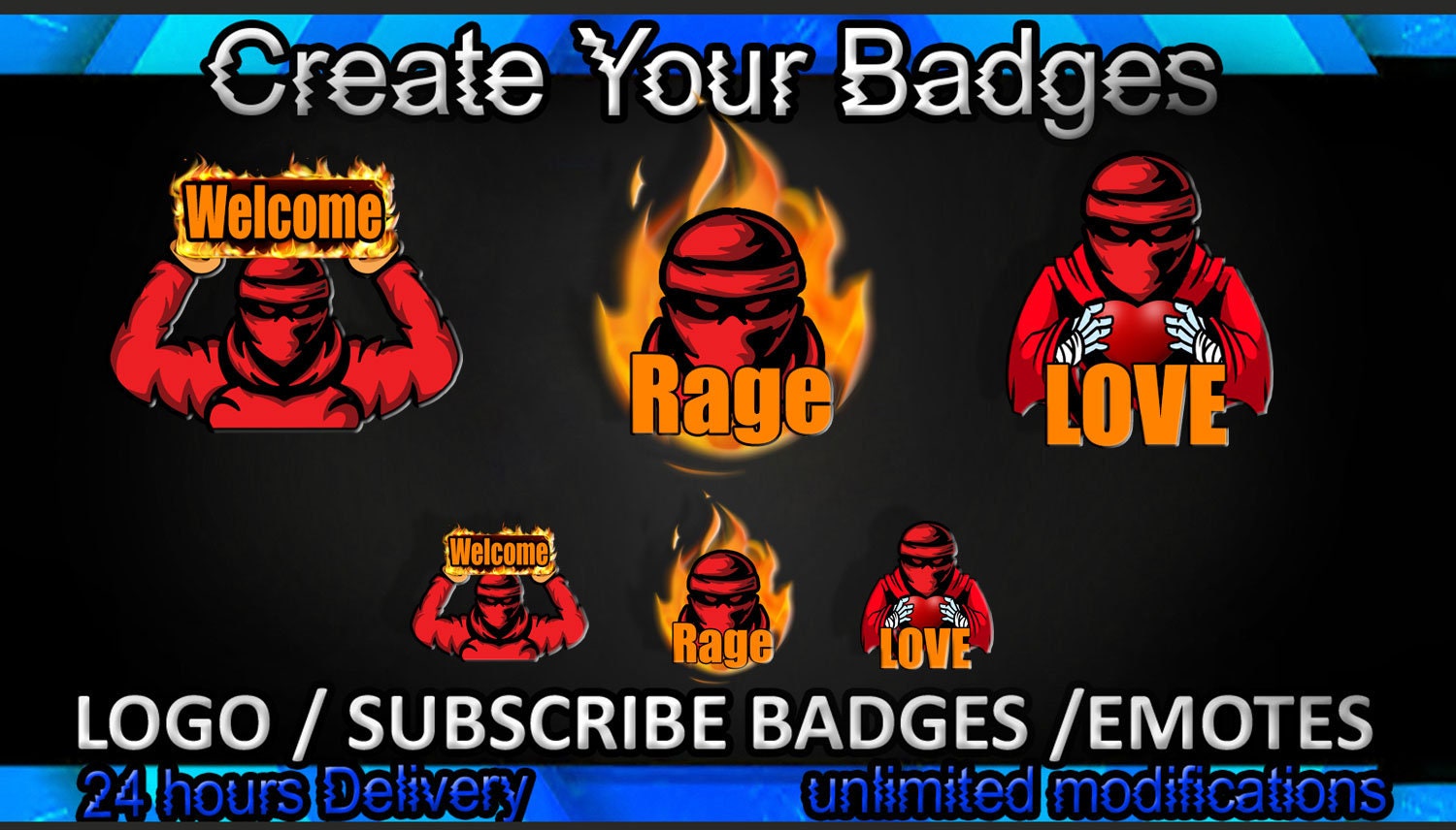 Ninja Twitch Sub Badges, Ninja Twitch Emotes/ Ninja Badges for ...