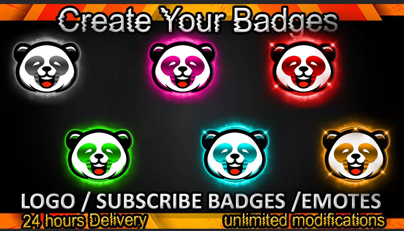 Panda Twitch Sub Badges / Panda Twitch Emotes / Panda Badges - Etsy
