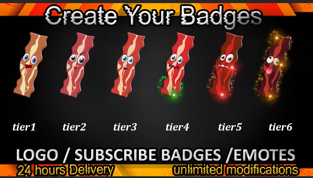 Flip Bacon Twitch Sub Badges Flip Bacon Twitch Emotes/ Flip - Etsy