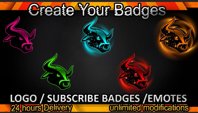 Bull Twitch Sub Badges / Bull Twitch Emotes / Bull Badges for - Etsy