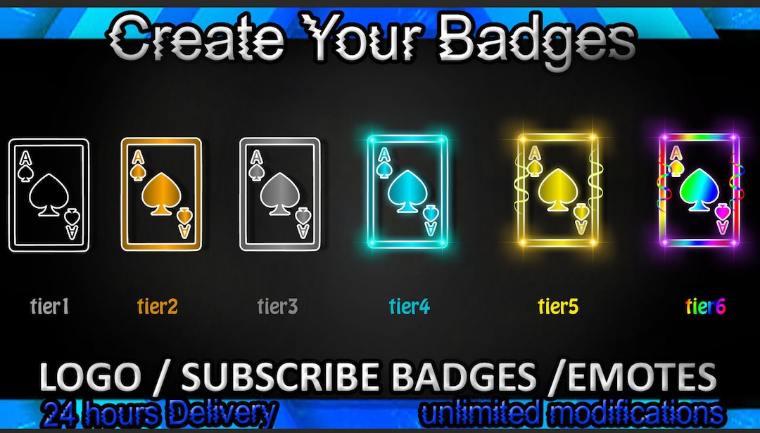Ace Cards Twitch Sub Badges, Ace Cards Twitch Emotes/ Ace Cards Badges ...