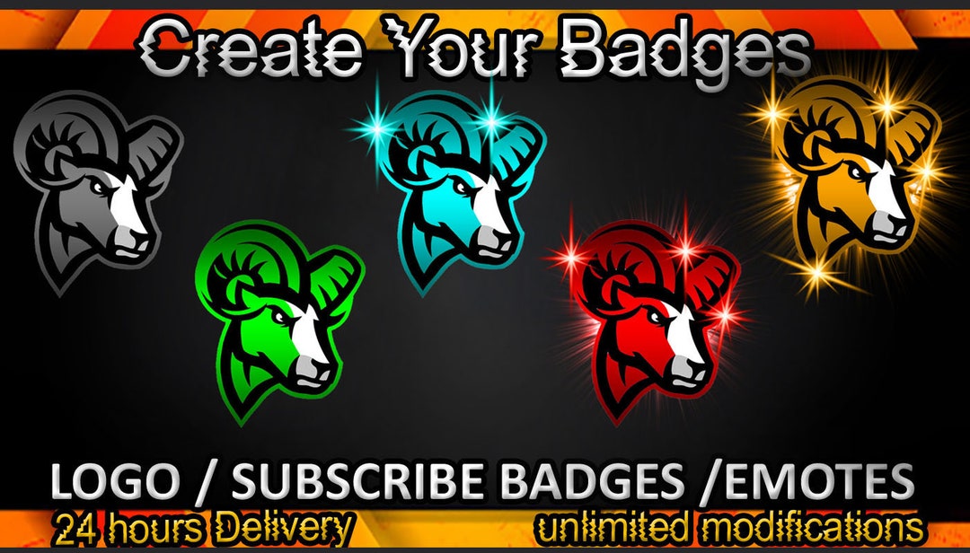 Ram Twitch Sub Badges / Ram Twitch Emotes / Ram Badges for Streamers ...