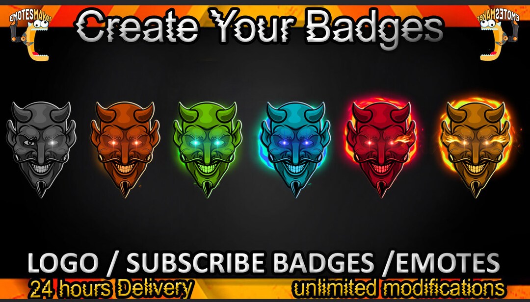 Devil Twitch Sub Badges, Devil Twitch Emotes/ Devil Badges for ...