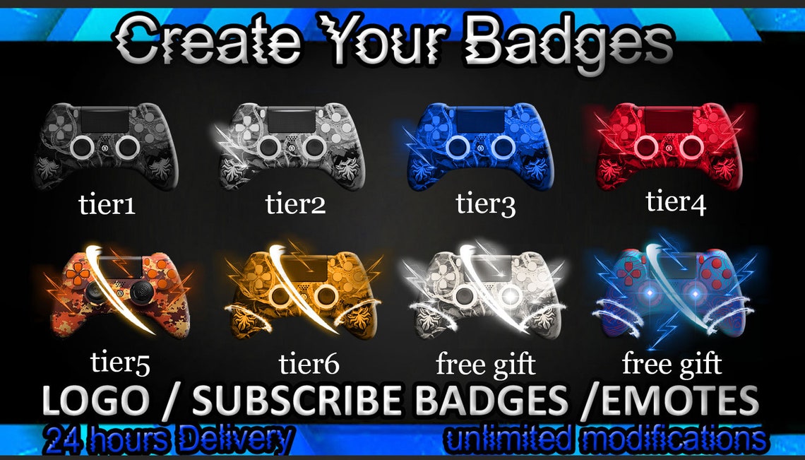 Controller Twitch Sub Badges Controller Twitch Emotes/ - Etsy