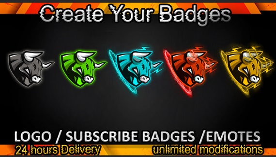 Bull Twitch Sub Badges Bull Twitch Emotes/bull Badges for | Etsy