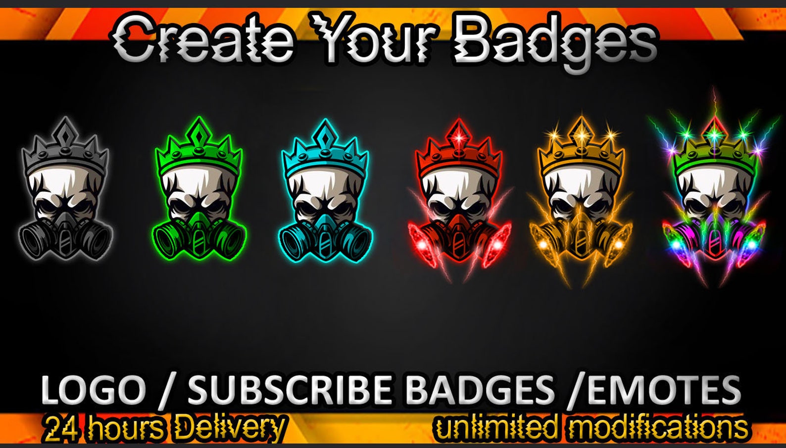 Crown Skull Twitch Sub Badges / Crown Skull Twitch Emotes / - Etsy