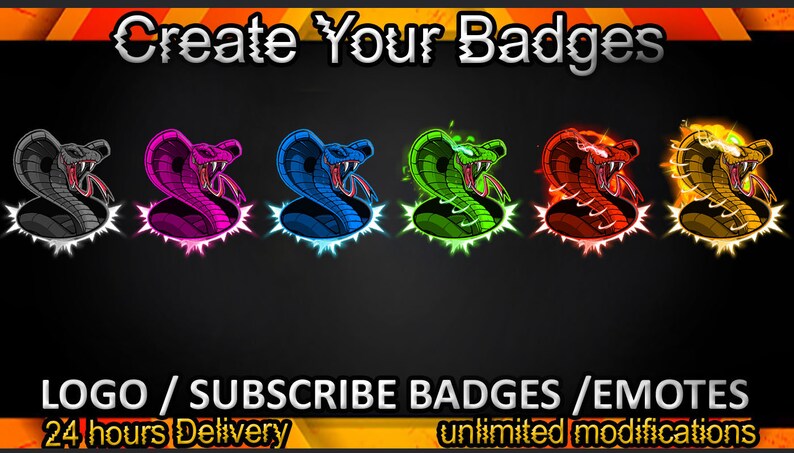 Snake Twitch Sub Badges / Snake Twitch Emotes / Snake Badges for ...