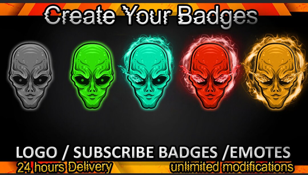 Alien Twitch Sub Badges / Alien Twitch Emotes / Alien Badges for ...
