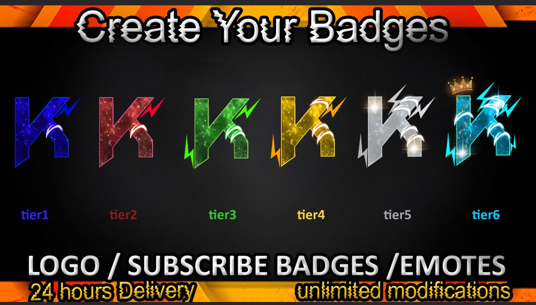 K Letter Twitch Sub Badges, K Letter Twitch Emotes/ K Letter Badges for ...