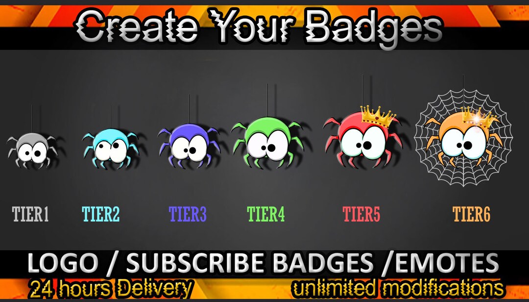 Spider Twitch Sub Badges, Spider Twitch Emotes/ Spider Badges for ...