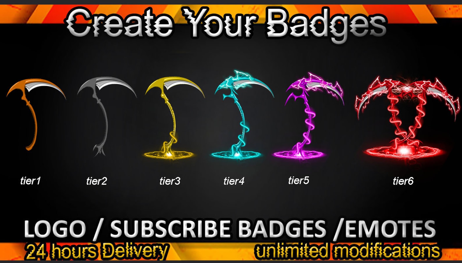 Scythe Twitch Sub Badges / Scythe Twitch Emotes / Scythe Badges for ...