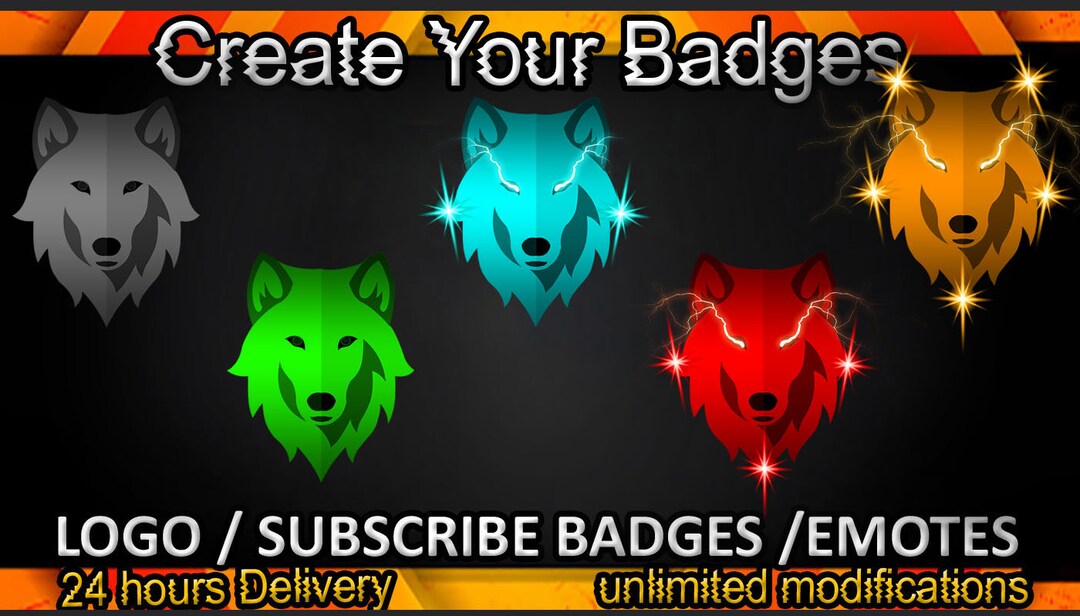 Wolf Twitch Sub Badges / Wolf Twitch Emotes / Wolf Badges for Streamers ...