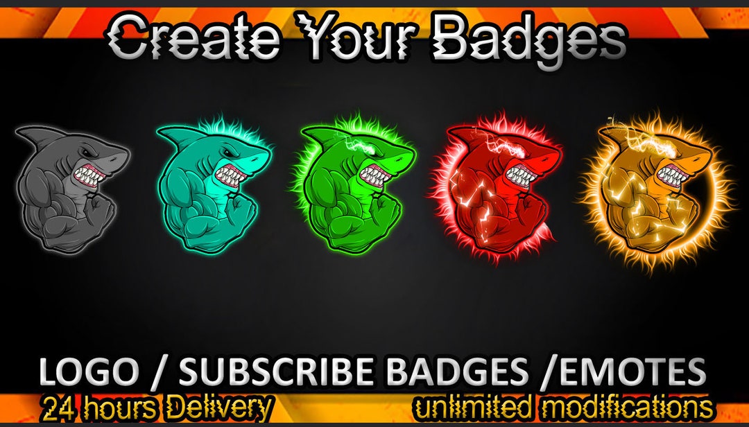 Shark Twitch Sub Badges / Shark Twitch Emotes / Shark Badges - Etsy