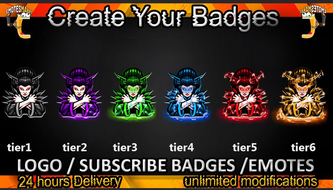 Ninja Girl Twitch Sub Badges, Ninja Girl Twitch Emotes/ Ninja Girl ...
