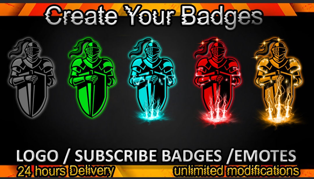 Knight Twitch Sub Badges / Knight Twitch Emotes / Knight Badges for ...