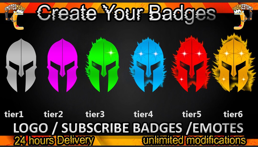 Spartan Twitch Sub Badges, Spartan Twitch Emotes/ Spartan Badges for ...