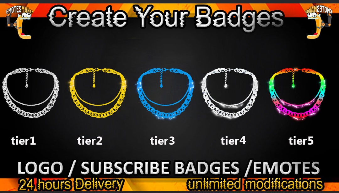 Chain Twitch Sub Badges, Chain Twitch Emotes/ Chain Badges for ...
