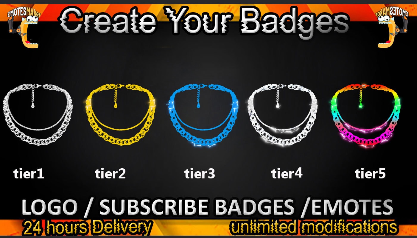 Chain Twitch Sub Badges Chain Twitch Emotes/ Chain Badges for - Etsy ...