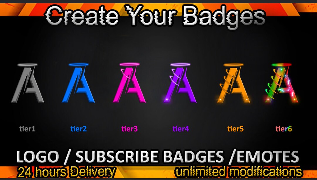 Letter A Twitch Sub Badges, Letter A Twitch Emotes/ Letter A Badges for ...