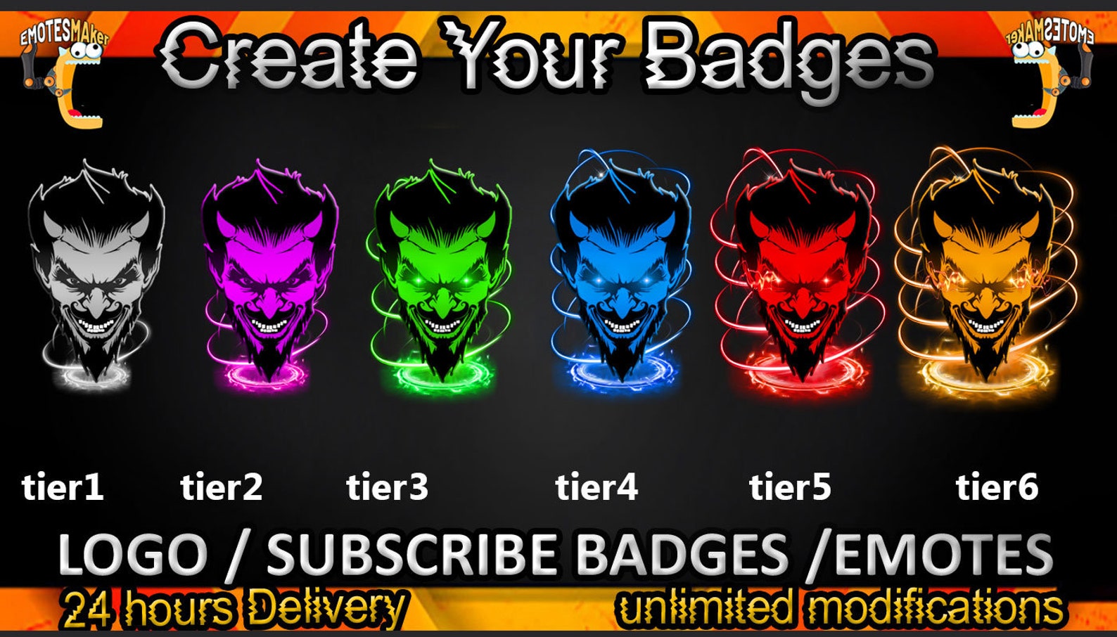 Devil Twitch Sub Badges, Devil Twitch Emotes/ Devil Badges for ...
