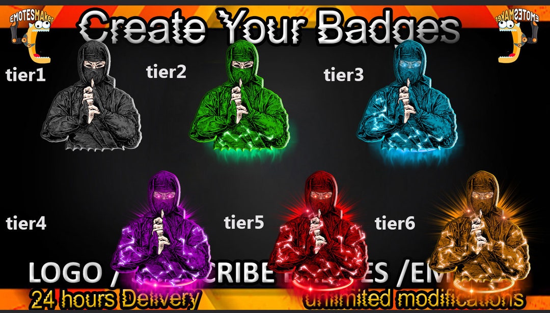 Ninja Twitch Sub Badges, Ninja Twitch Emotes/ Ninja Badges for ...