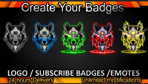 Wolf Head Twitch Sub Badges Wolf Head Twitch Emotes/ Wolf | Etsy