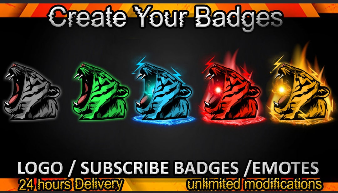 Tiger Twitch Sub Badges / Tiger Twitch Emotes / Tiger Badges for ...