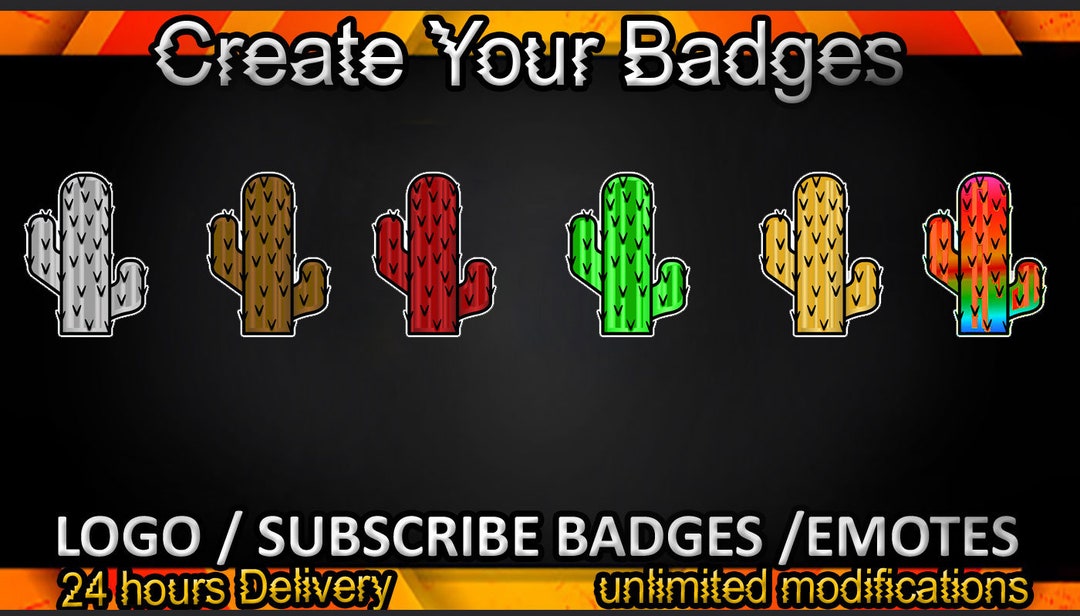 Cactus Twitch Sub Badges, Cactus Twitch Emotes/ Cactus Badges for ...