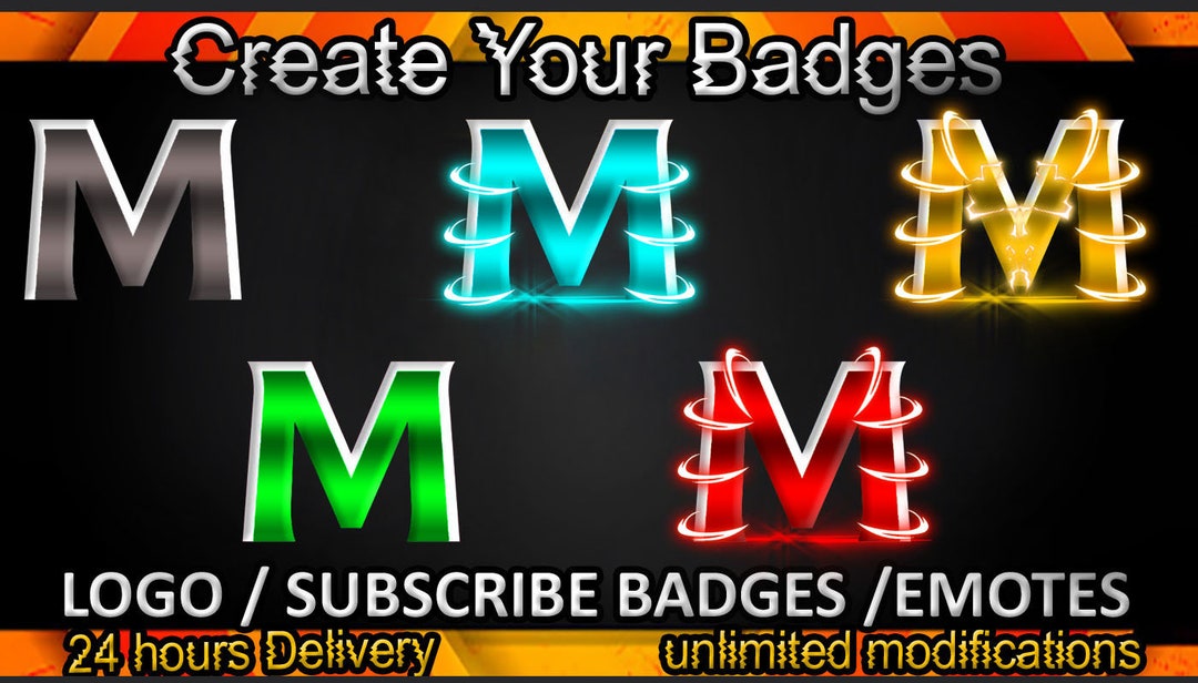 M Logo Twitch Sub Badges / M Logo Twitch Emotes / M Logo - Etsy