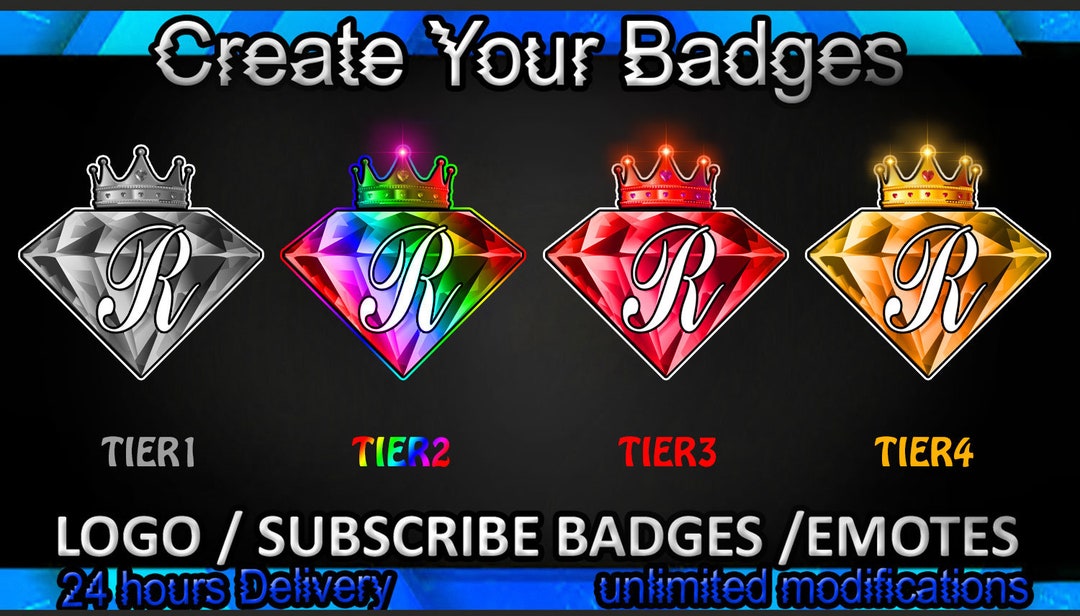 Diamond Twitch Sub Badges, Diamond Twitch Emotes/ Diamond Badges for ...