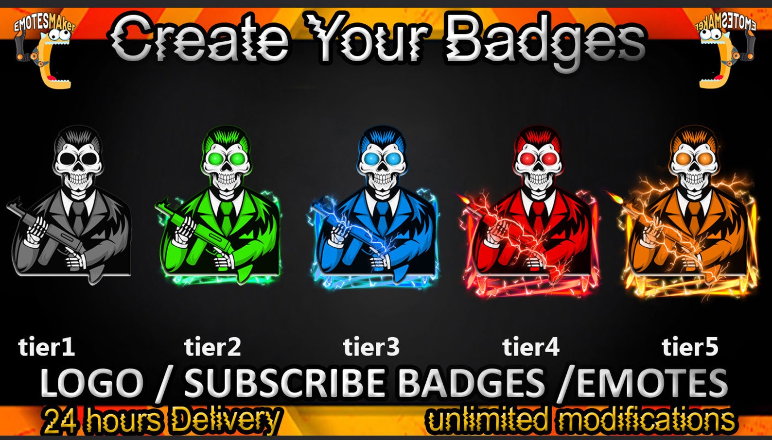 Skull Mafia Twitch Sub Badges, Skull Mafia Twitch Emotes/ Skull Mafia ...