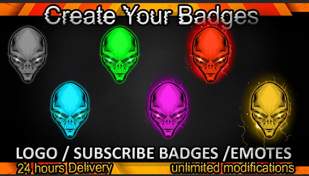 Alien Face Twitch Sub Badges / Alien Face Twitch Emotes / Alien Face ...
