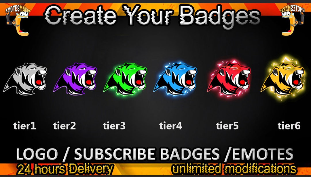 Tiger Twitch Sub Badges, Tiger Twitch Emotes/ Tiger Badges for ...