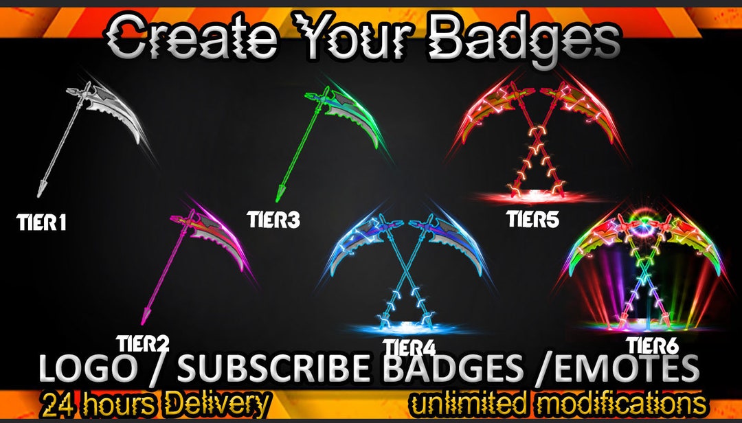 Scythe Twitch Sub Badges, Scythe Twitch Emotes/ Scythe Badges for ...