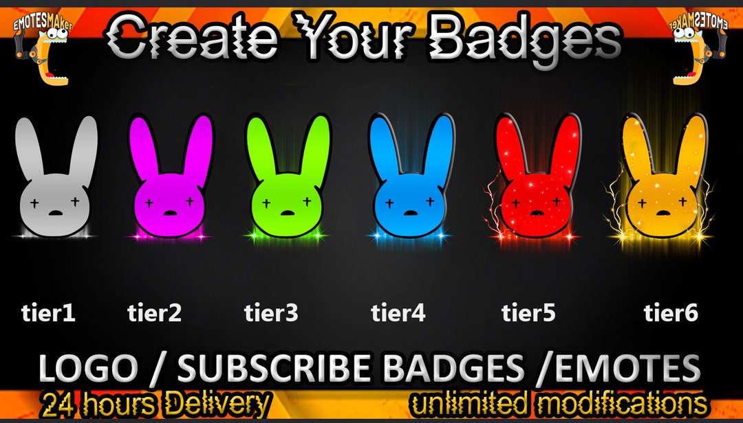 Rabbit Logo Twitch Sub Badges, Rabbit Logo Twitch Emotes/ Rabbit Logo ...