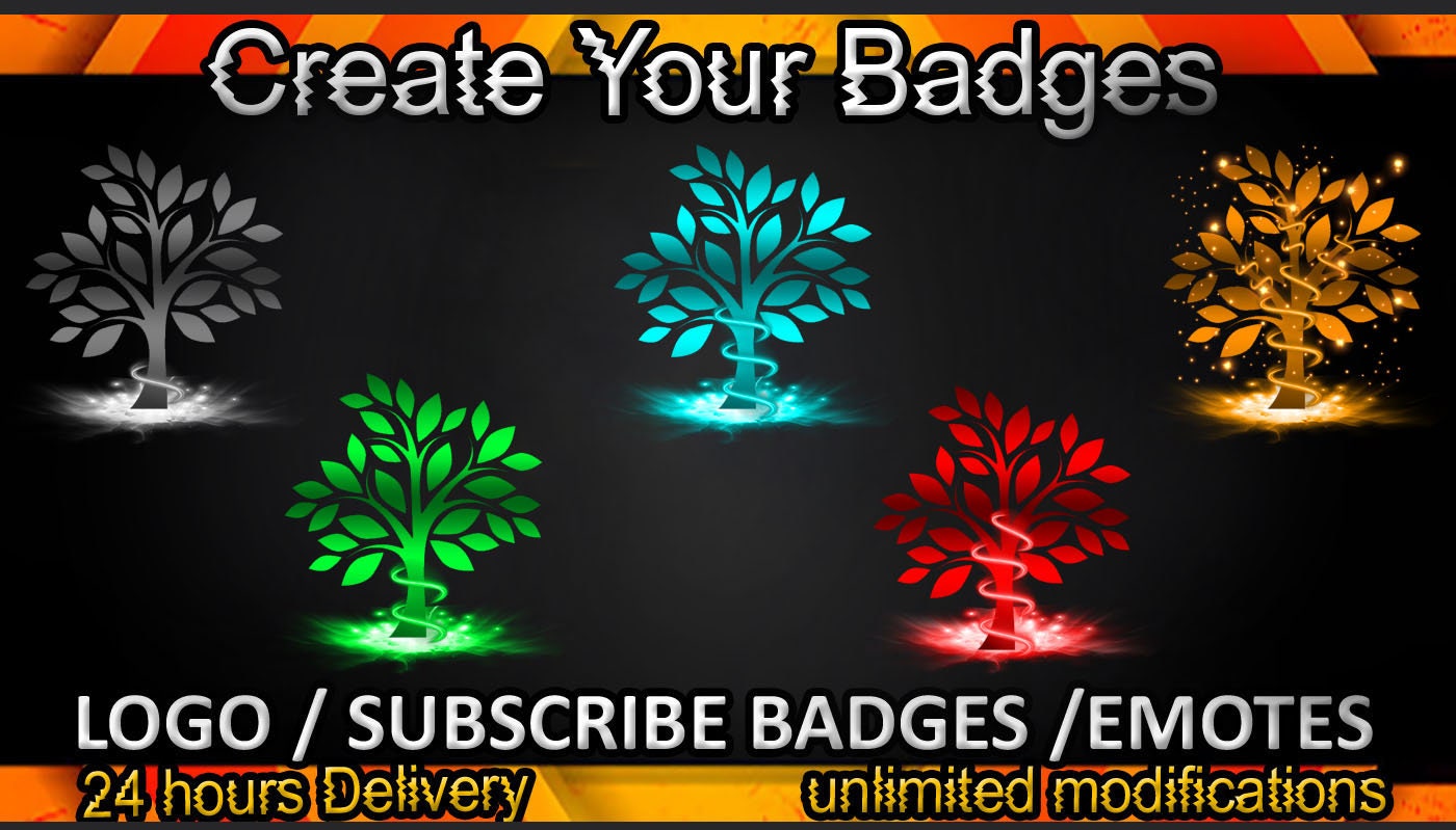 Tree Twitch Sub Badges / Tree Twitch Emotes / Tree Badges for Streamers ...