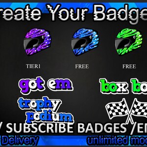 Racing Twitch Sub Badges, Racing Twitch Emotes/ Racing Badges for ...