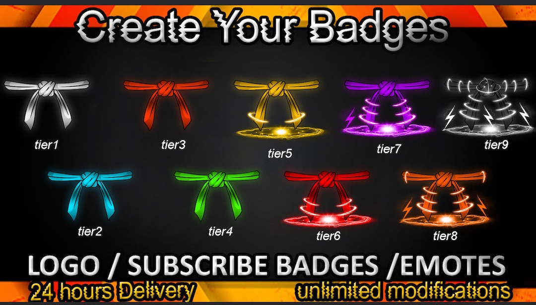 Kung Fu Belt Twitch Sub Badges / Kung Fu Belt Twitch Emotes / Kung Fu ...