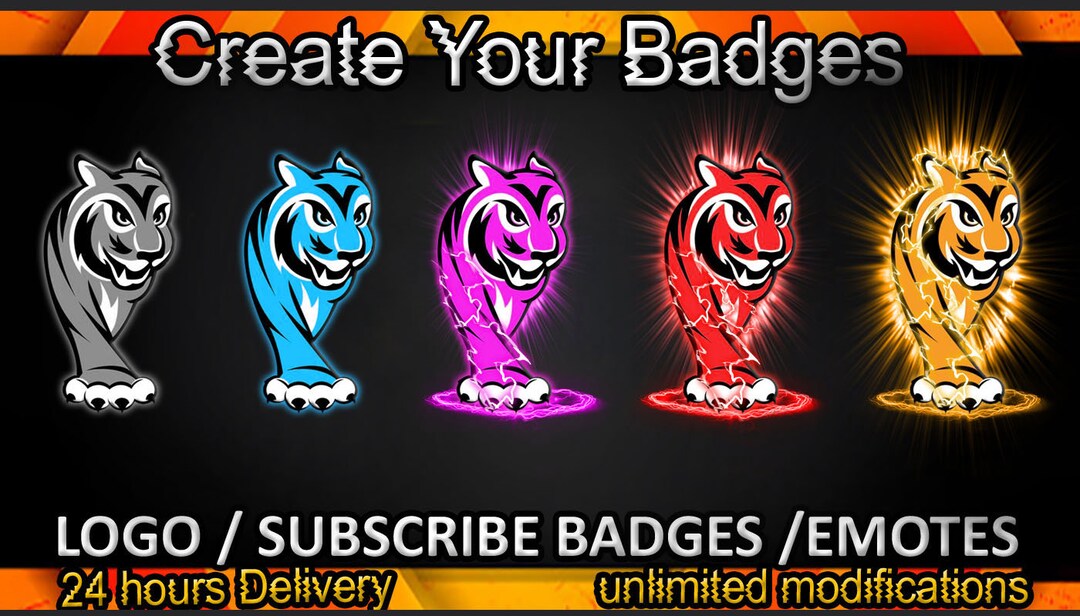 Tiger Twitch Sub Badges /tiger Twitch Emotes / Tiger Badges for ...