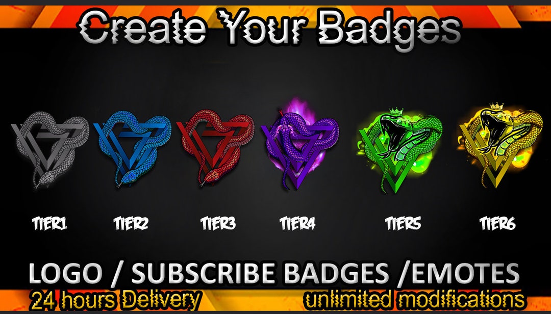 Snake Twitch Sub Badges, Snake Twitch Emotes/ Snake Badges for ...